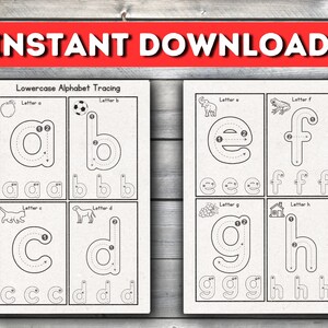 ABC Tracing Printable Lowercase Alphabet Tracing Worksheets Preschool ...
