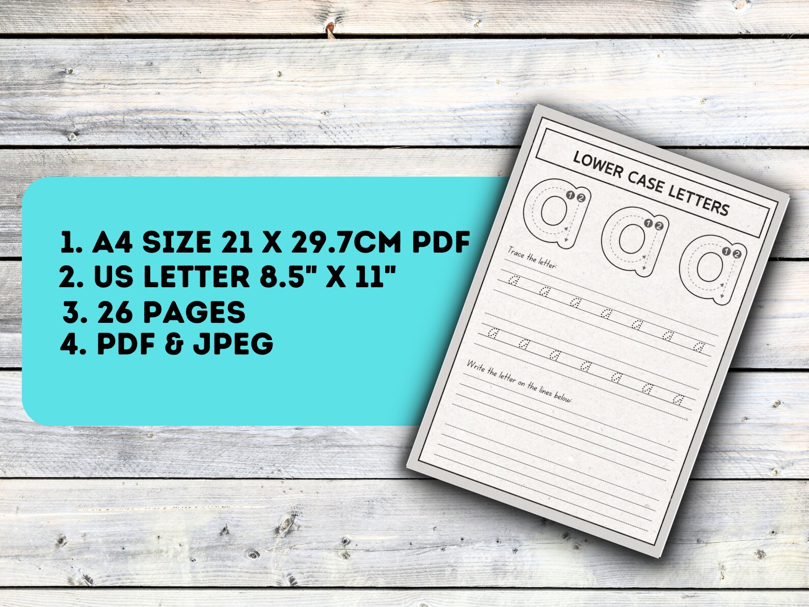 26 ABC Tracing Printable Lowercase Alphabet Tracing Worksheets ...