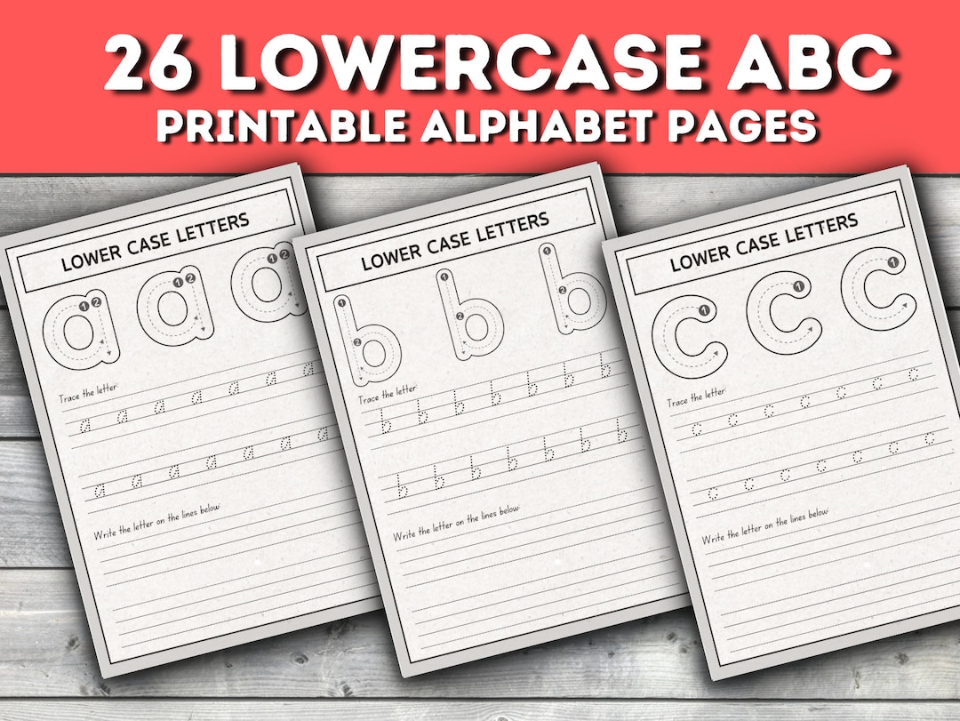 26 ABC Tracing Printable Lowercase Alphabet Tracing Worksheets ...