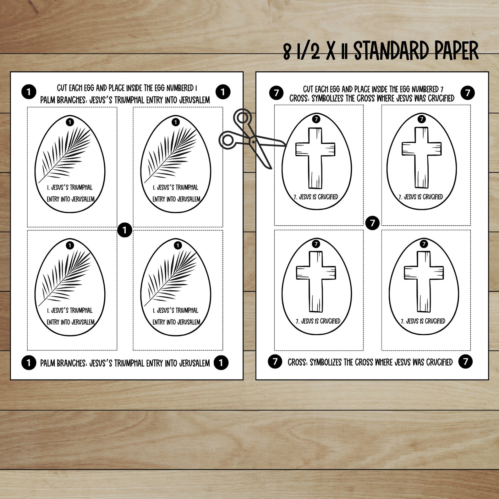 Resurrection Easter Eggs Story Printable Activity Bible Jesus Activity ...