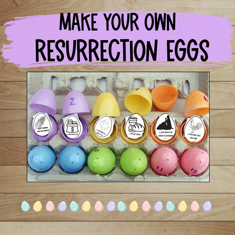 Resurrection Easter Eggs Story Printable Activity Bible Jesus Activity ...