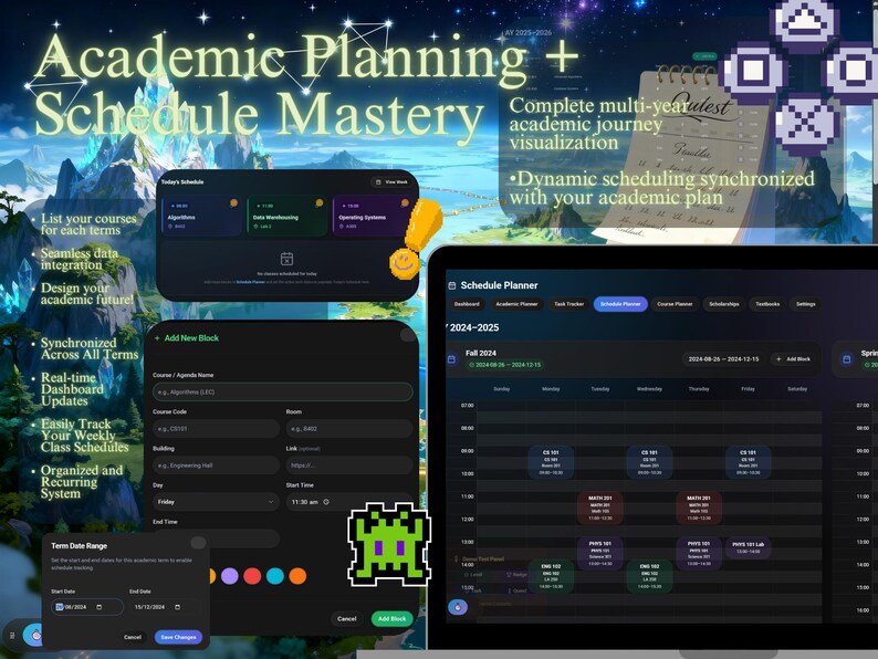 Academicquest Study Planner Template Gamified Ultimate Student