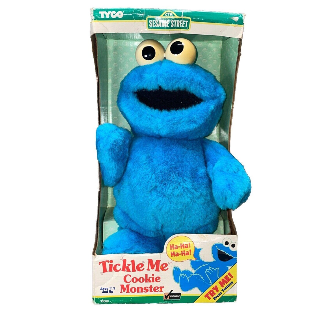 VTG Sesame Street Tickle Me Cookie Monster Plush Toy 1997 Tyco 15" NEW ...