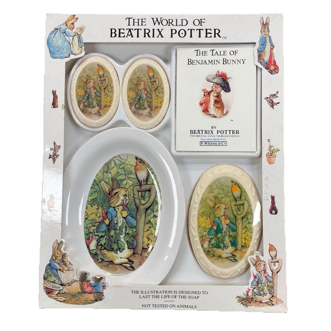 The World of BEATRIX POTTER Vintage 1992 Soap Set, Holder & Book Gift ...