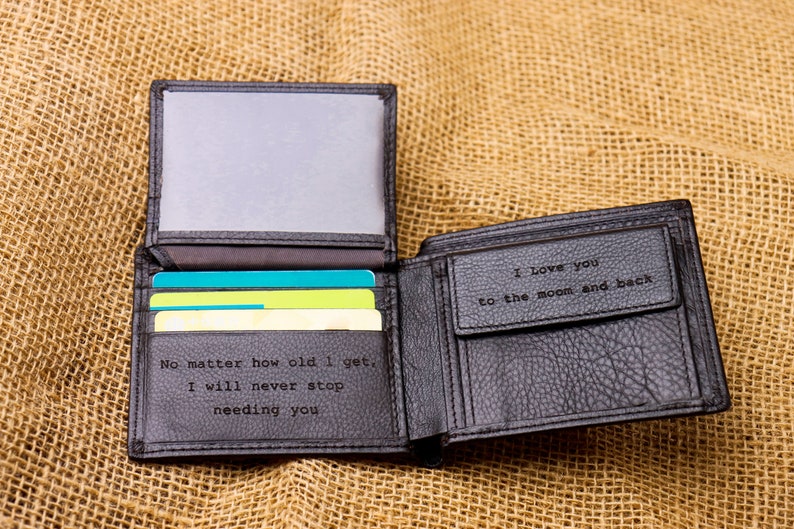 Father's Day Gift Personalised Black Leather Wallet - Etsy