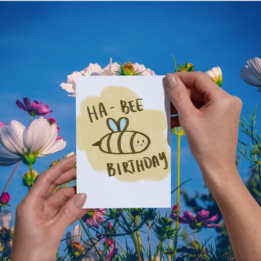Ha-bee Birthday Card - Printable Bee-themed Birthday Card, Instant PDF ...
