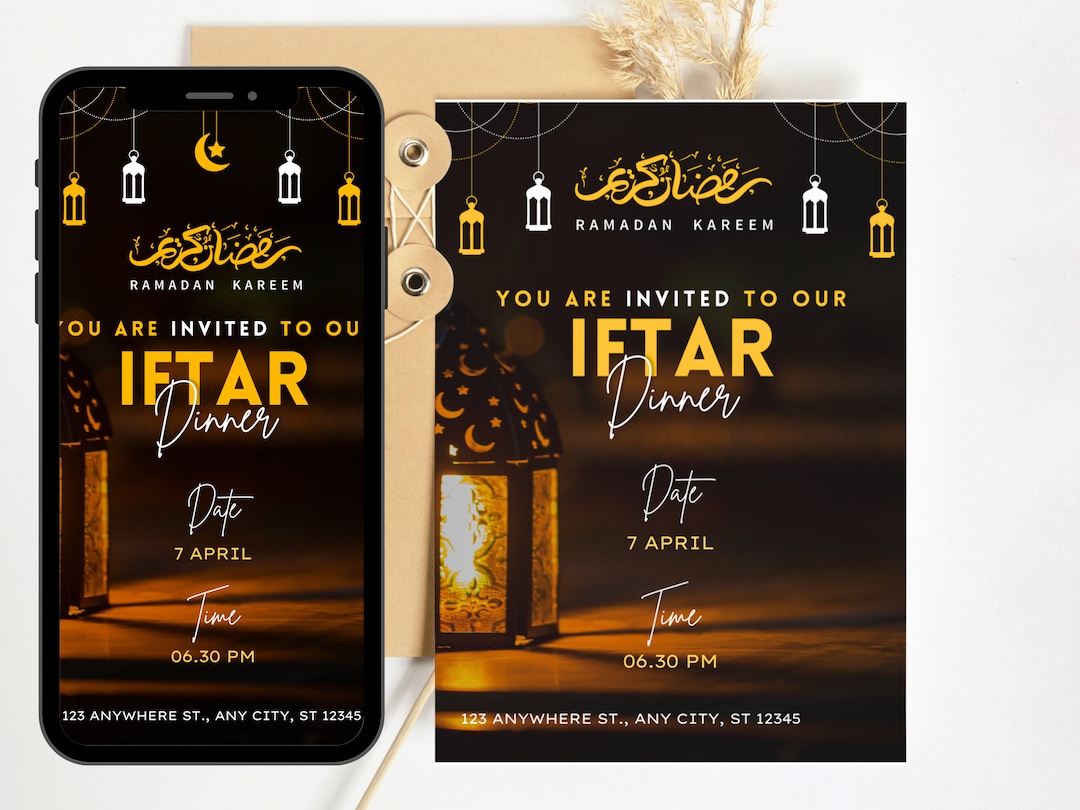 Editable Iftar Party Invitation Template, Iftar Dinner Invitation ...