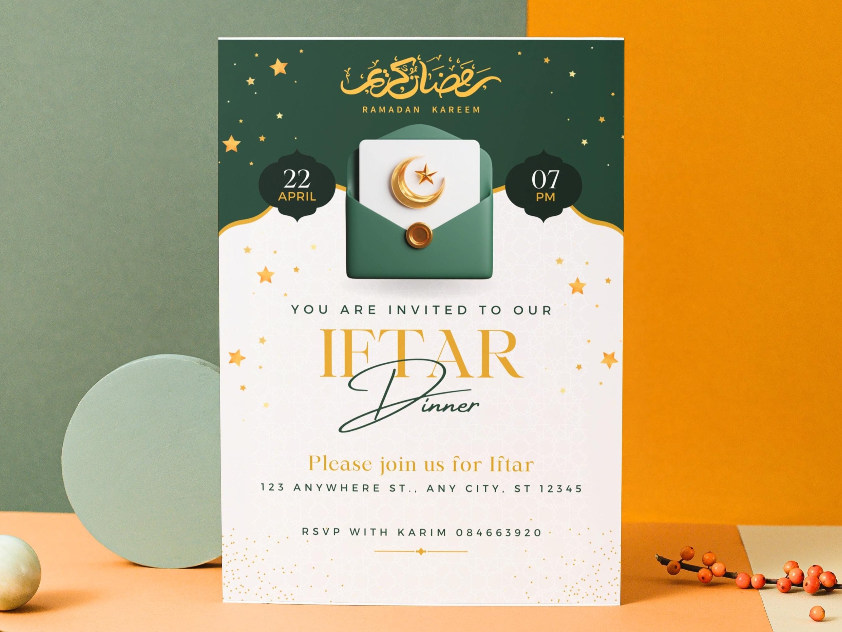 Editable Iftar Party Invitation Template, Iftar Dinner Invitation ...
