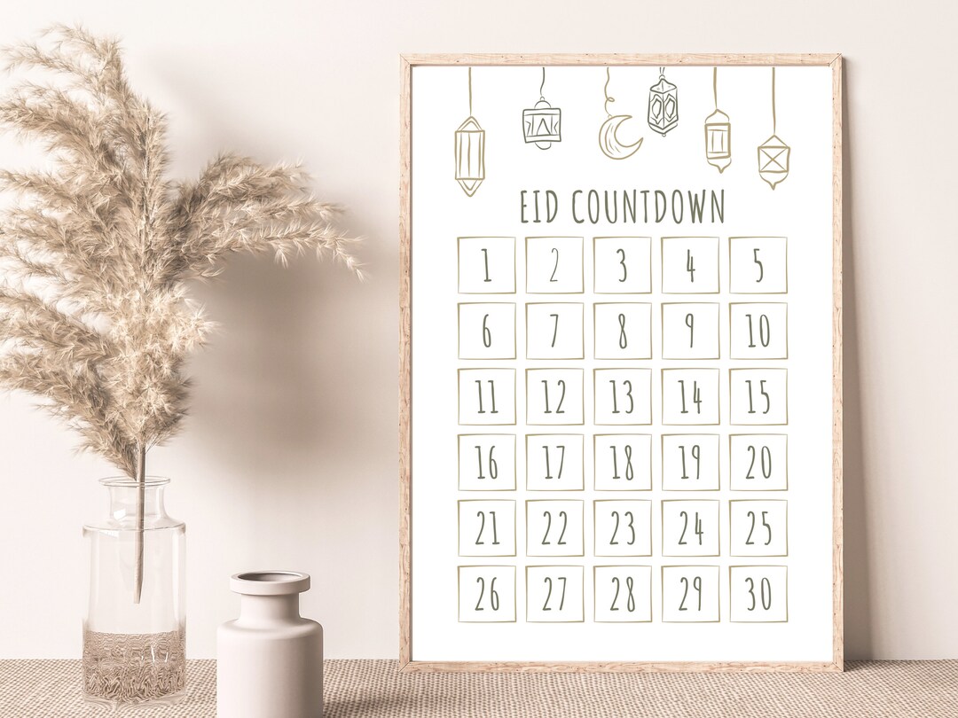 Ramadan Eid Countdown Calendar, Ramadan Countdown Calendar Advent ...