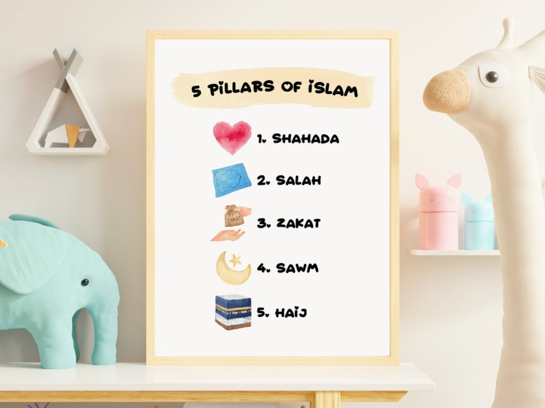 5 Pillars of Islam Printable, Nursery Islamic Print Islamic Wall Art ...