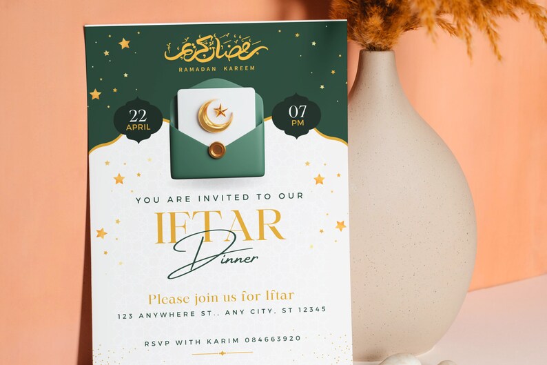 Editable Iftar Party Invitation Template, Iftar Dinner Invitation ...