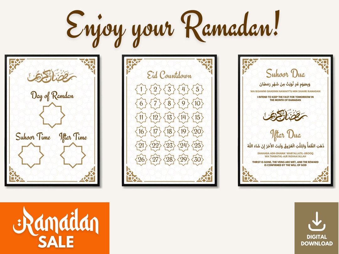 Ramadan Set Printable, Ramadan Dua, Ramadan Fasting Dua, Iftar Suhoor ...