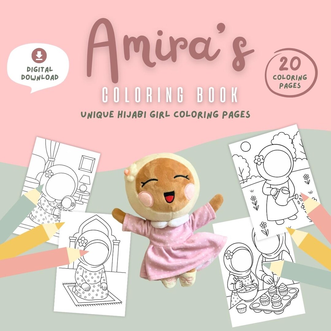 Amira Hijabi Doll Coloring Book PDF | 20 Islamic Printable Pages ...