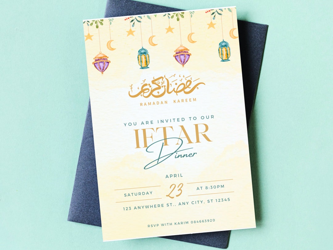 Editable Iftar Party Invitation Template, Iftar Dinner Invitation ...