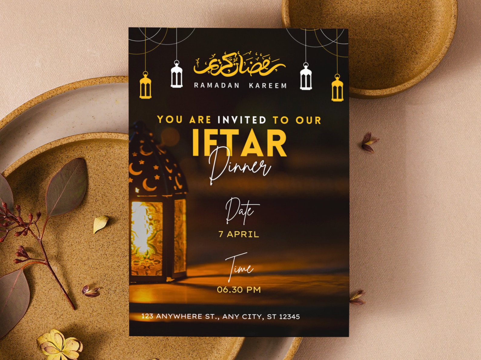 Editable Iftar Party Invitation Template, Iftar Dinner Invitation ...