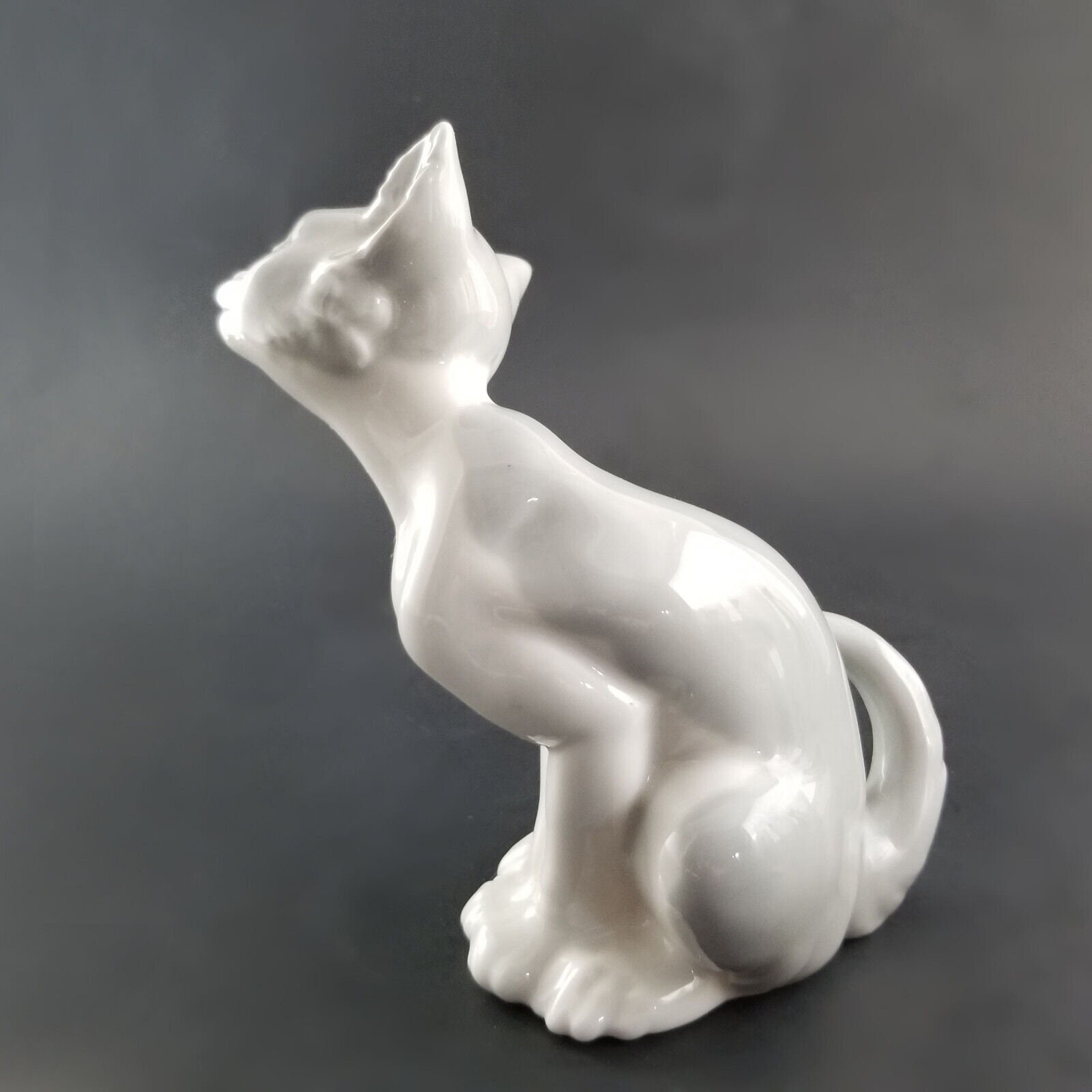 Lladro Cat Kitten Feed Me 5113 Figurine 5.25 Grey White Porcelain 1981 ...