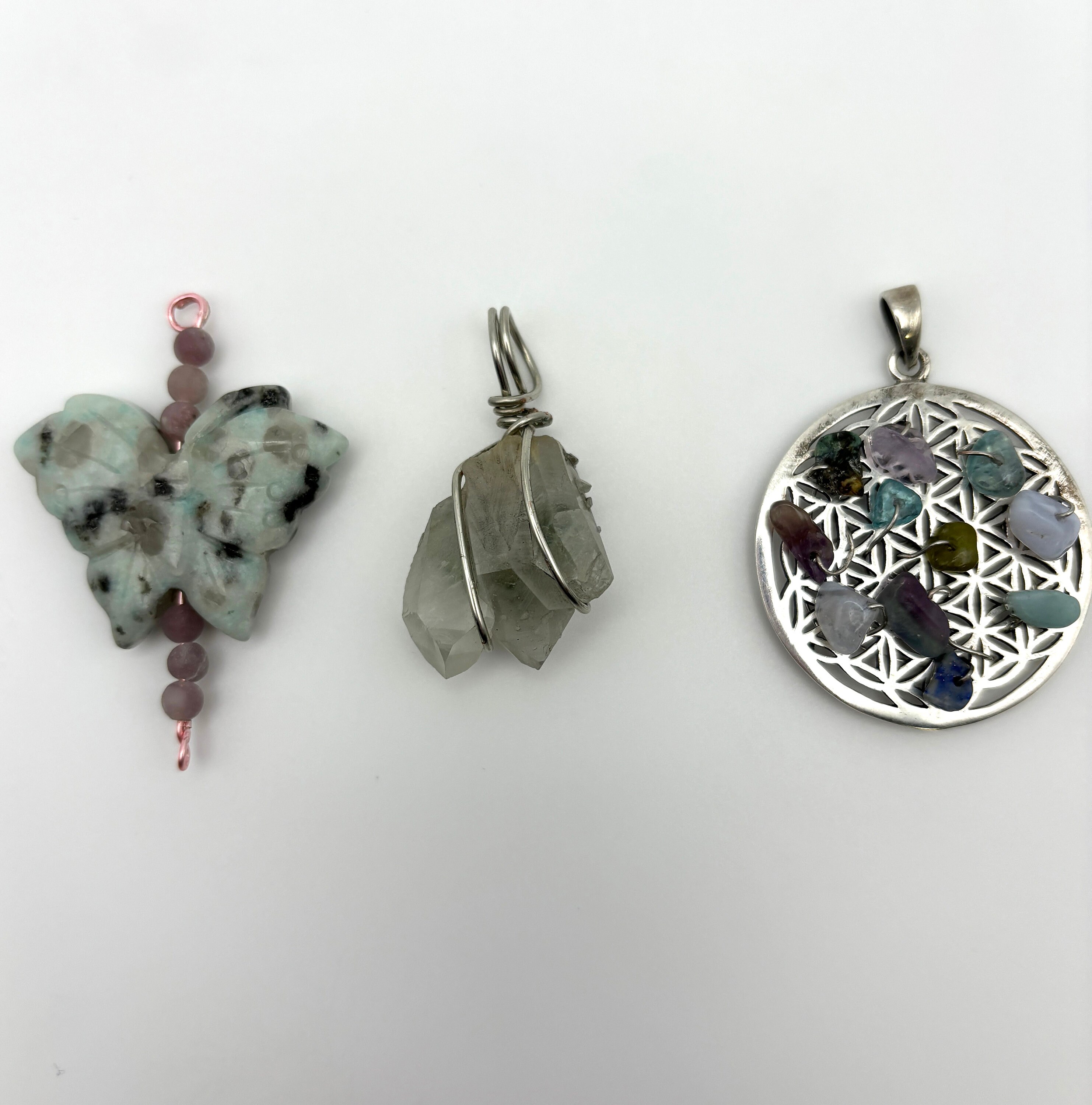 Spring Crystal Pendant Collection, Handmade OOAK Jewelry, Garden Quartz ...