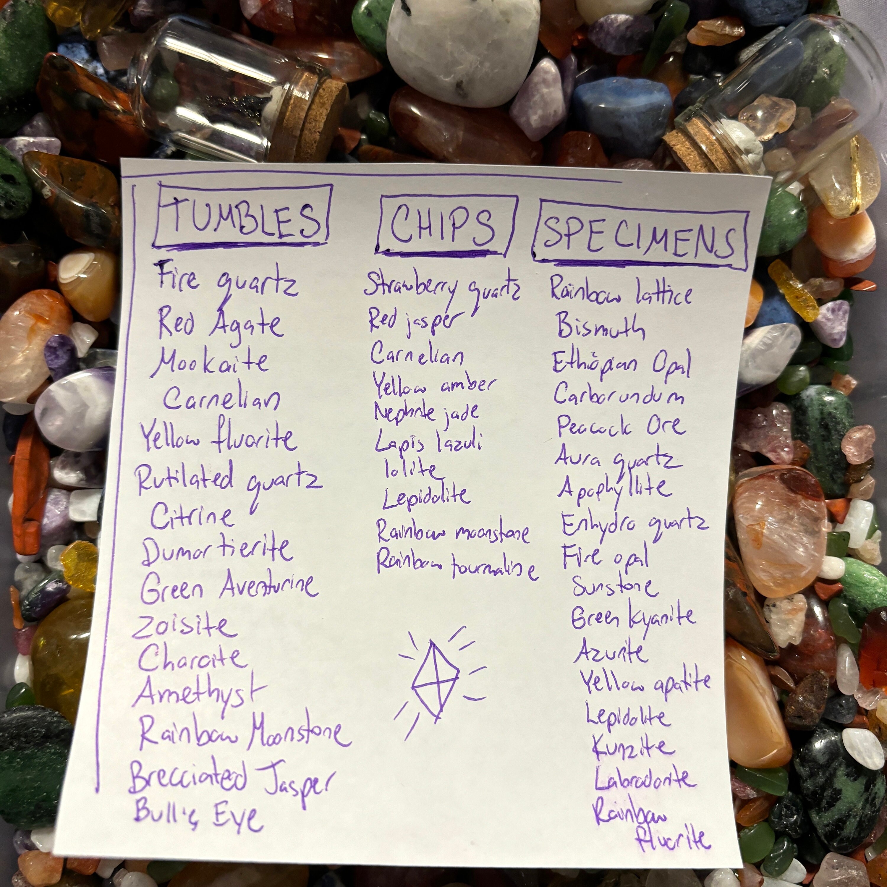 Rainbow Crystal Scoop, Mystery Crystal Confetti, Moonstone, Fire Quartz ...