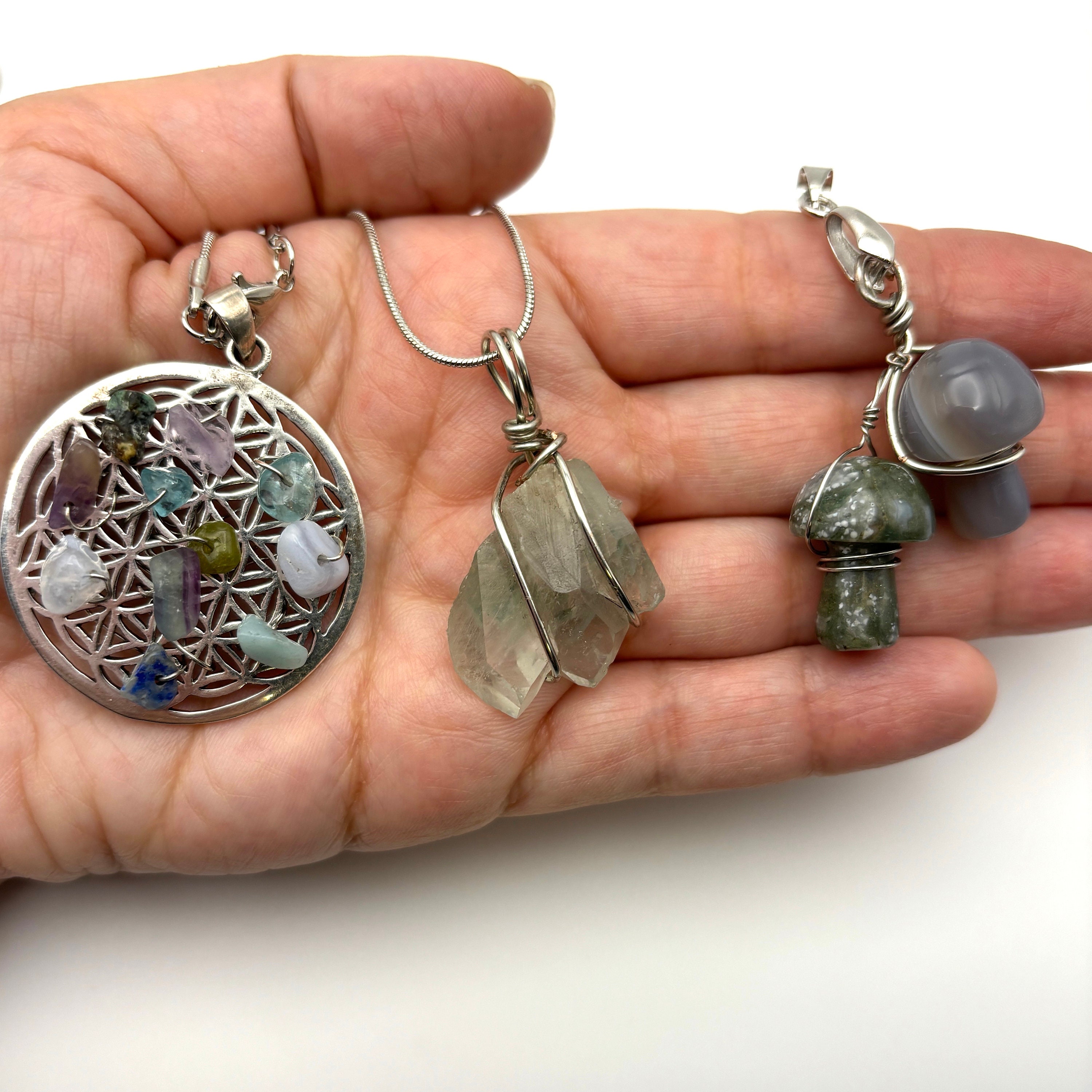 Spring Crystal Pendant Collection, Handmade OOAK Jewelry, Garden Quartz ...