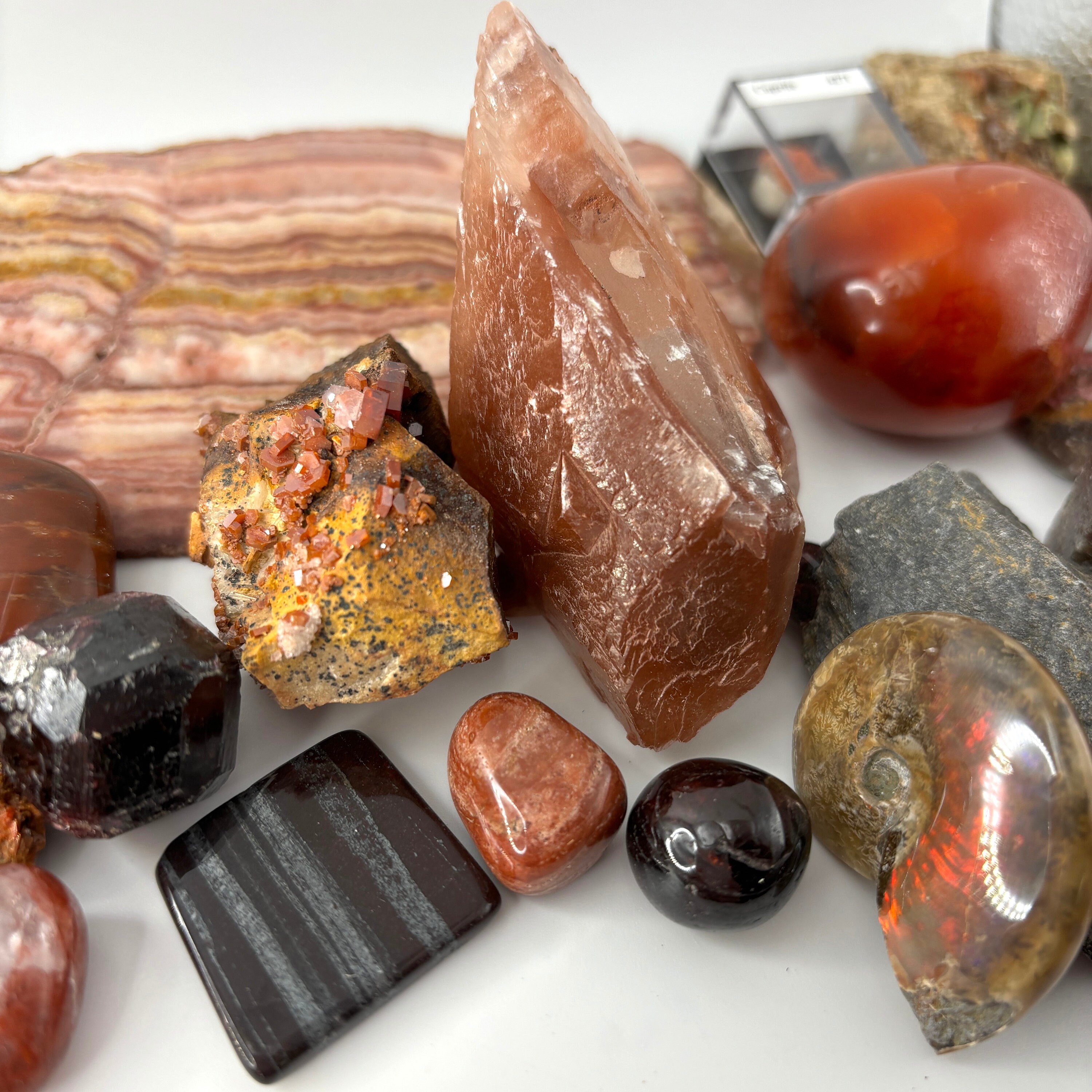 RED Crystal Gift Set, Raw Polished and Tumbled Crystals, Garnet ...