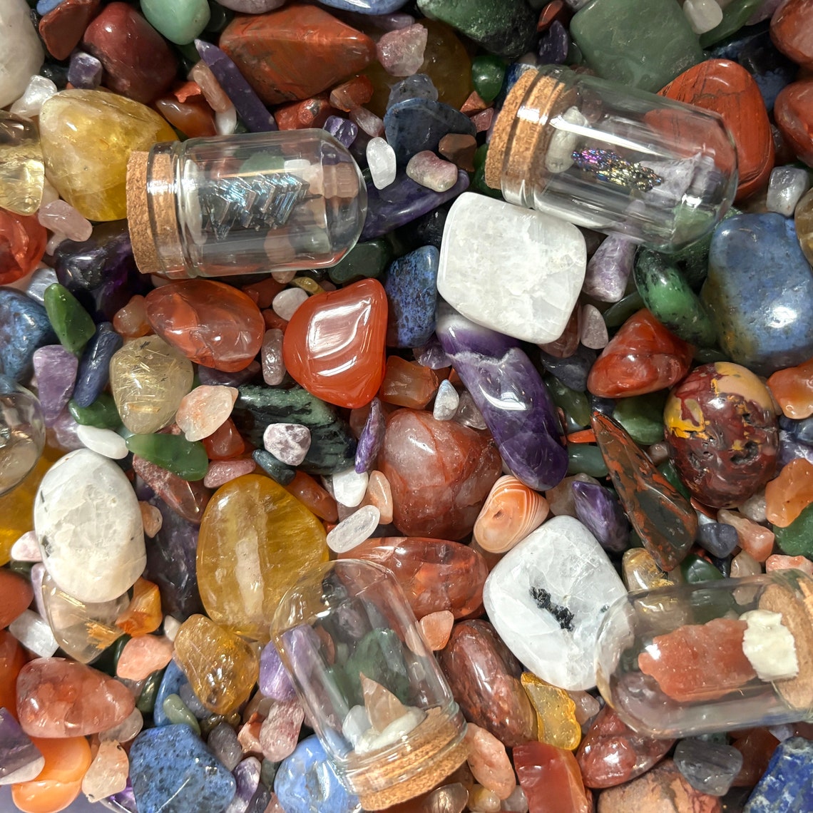 Rainbow Crystal Scoop, Mystery Crystal Confetti, Moonstone, Fire Quartz ...