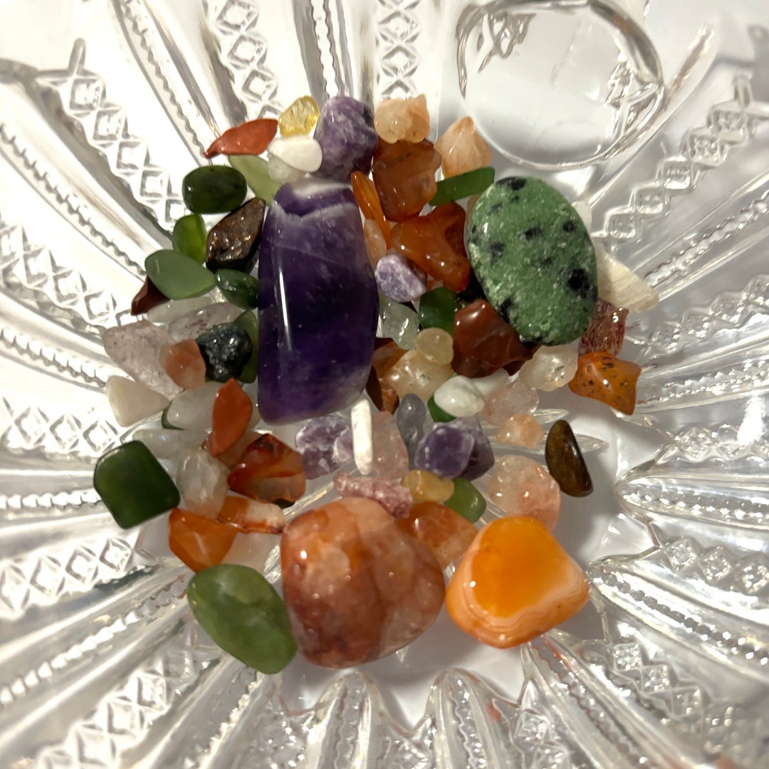 Rainbow Crystal Scoop, Mystery Crystal Confetti, Moonstone, Fire Quartz ...