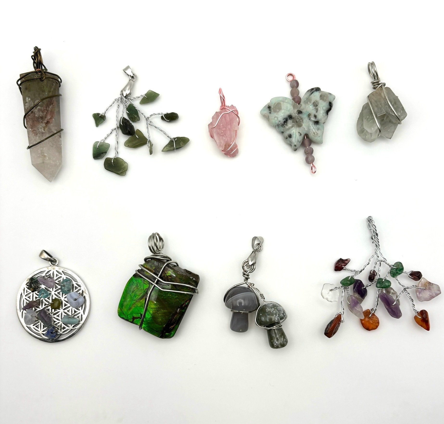 Spring Crystal Pendant Collection, Handmade OOAK Jewelry, Garden Quartz ...
