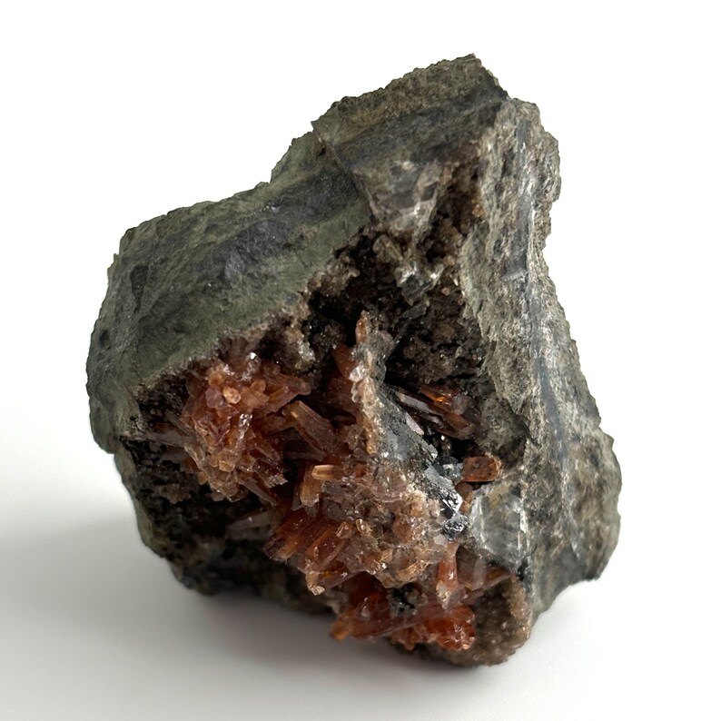 Inesite Crystal on Matrix, Rare Red Inesite Mineral Specimen - Etsy