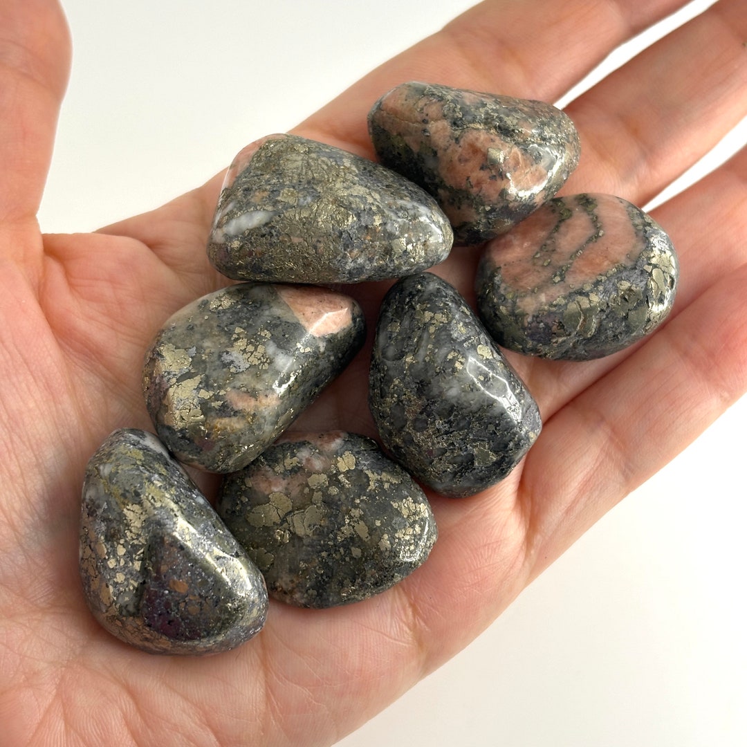 Triplite Wagnerite and Pyrite Tumbled Crystal, Tumbled Pyrite Triplite ...