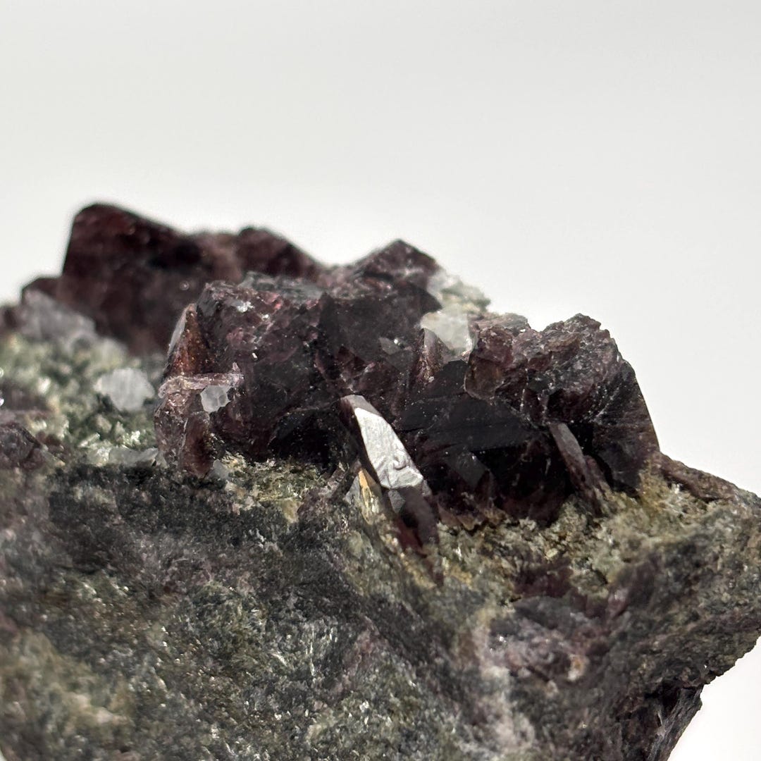 Axinite Mineral Specimen on Matrix, Lustrous Axinite Crystal With Large ...