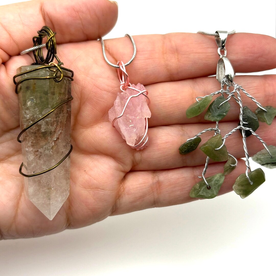 Spring Crystal Pendant Collection, Handmade OOAK Jewelry, Garden Quartz ...