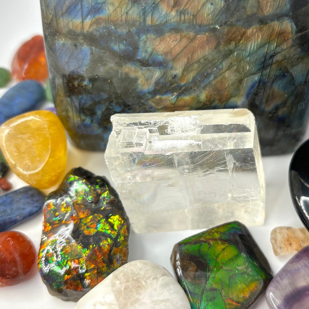 RAINBOW Crystal Gift Set, Raw Polished and Tumbled Crystals ...