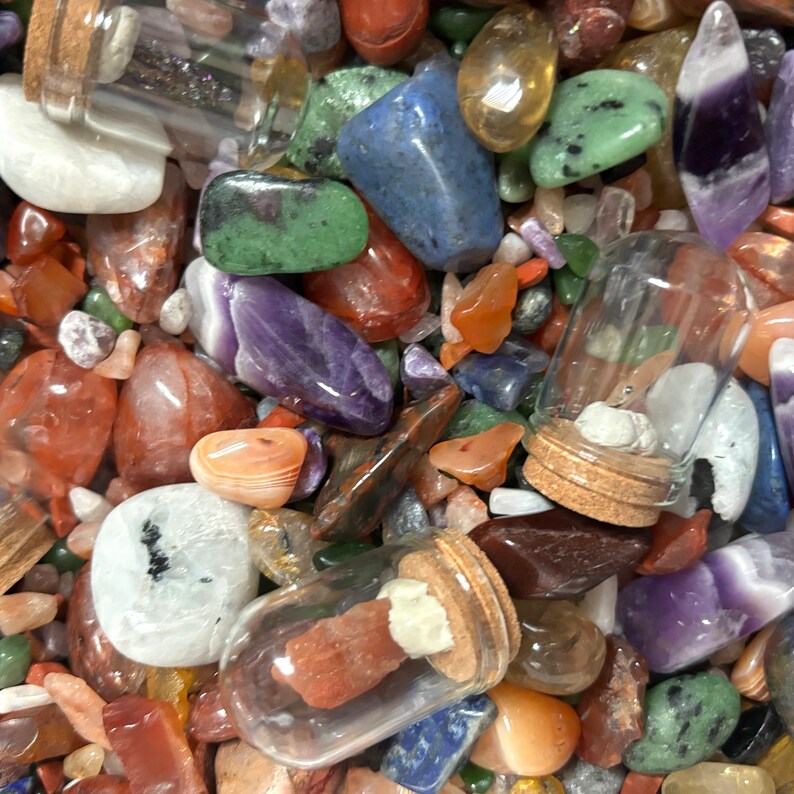 Rainbow Crystal Scoop, Mystery Crystal Confetti, Moonstone, Fire Quartz ...