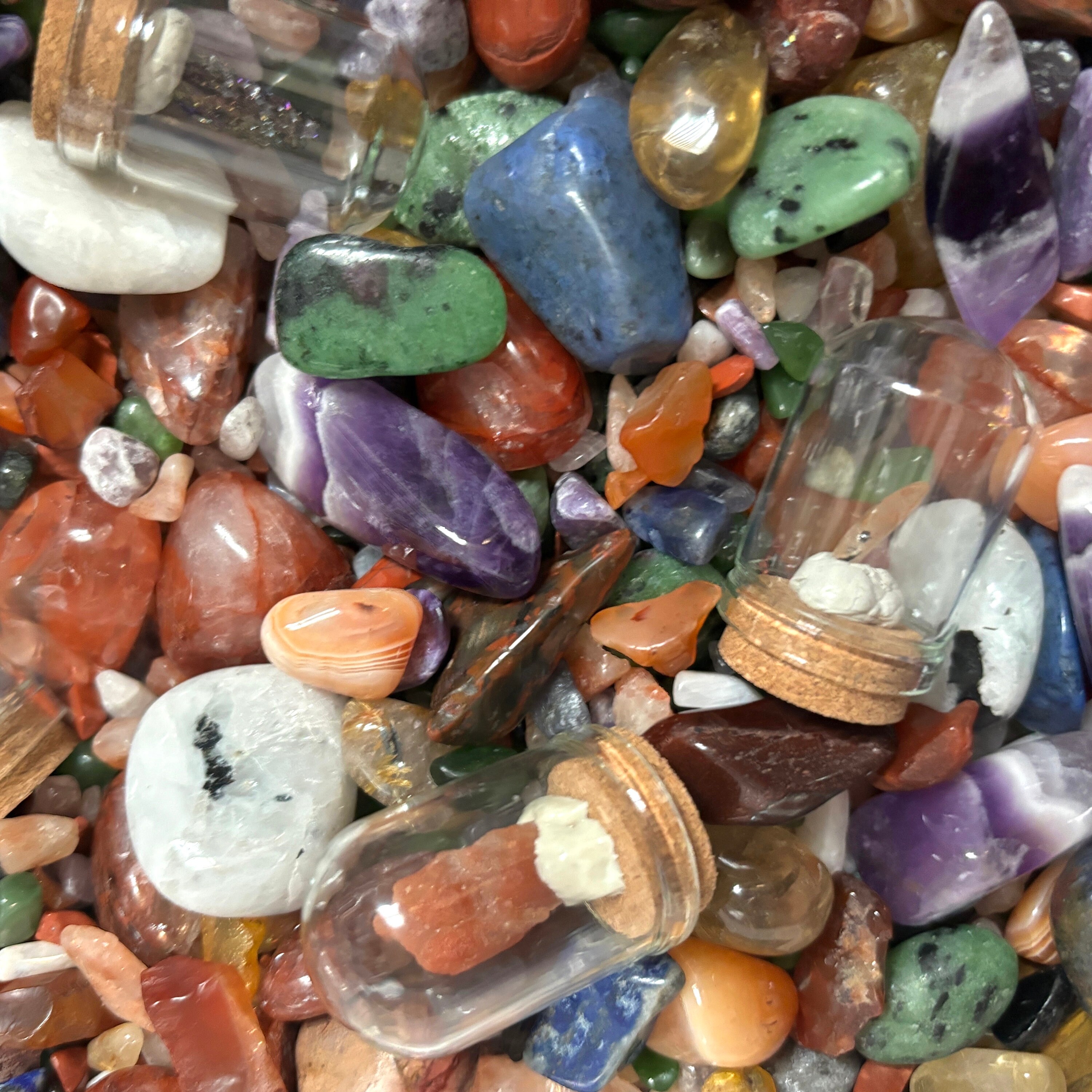 Rainbow Crystal Scoop, Mystery Crystal Confetti, Moonstone, Fire Quartz ...