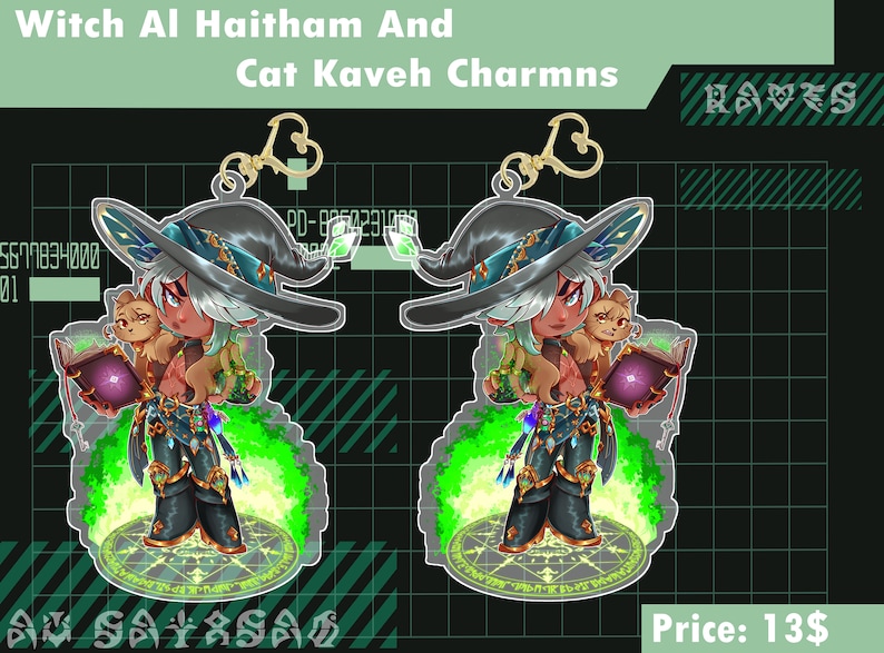 PREORDERS Witch Alhaitham and Cat Kaveh Acrylic Keychain - Etsy