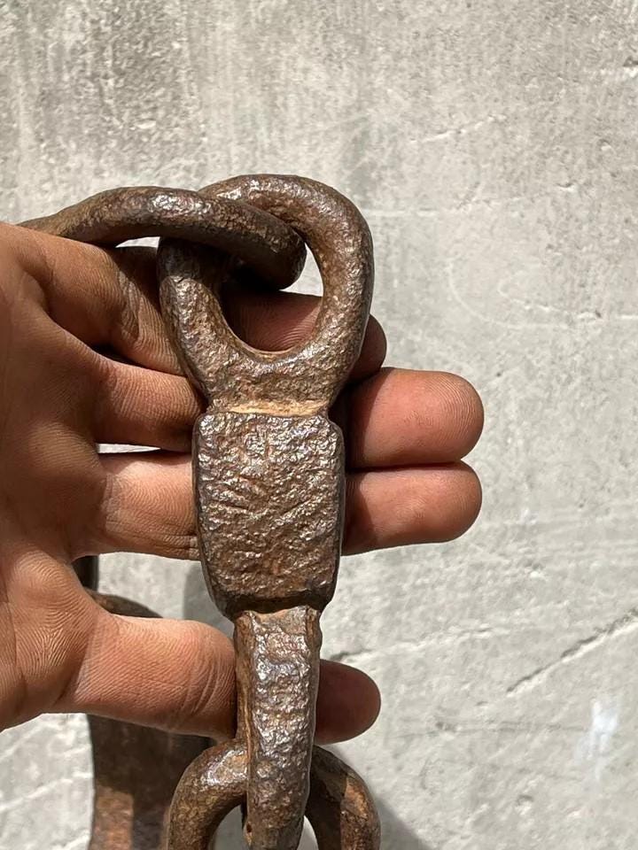 Antique Shackle Horse Leg Iron Chain Hand Forged Vintage Animal Ankle ...