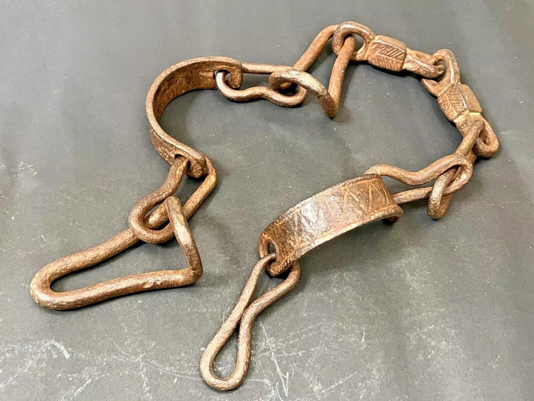 Antique Shackle Horse Leg Iron Chain Hand Forged Vintage Animal Ankle ...