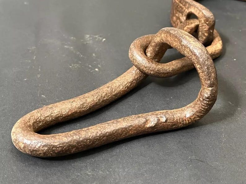Antique Shackle Horse Leg Iron Chain Hand Forged Vintage Animal Ankle ...