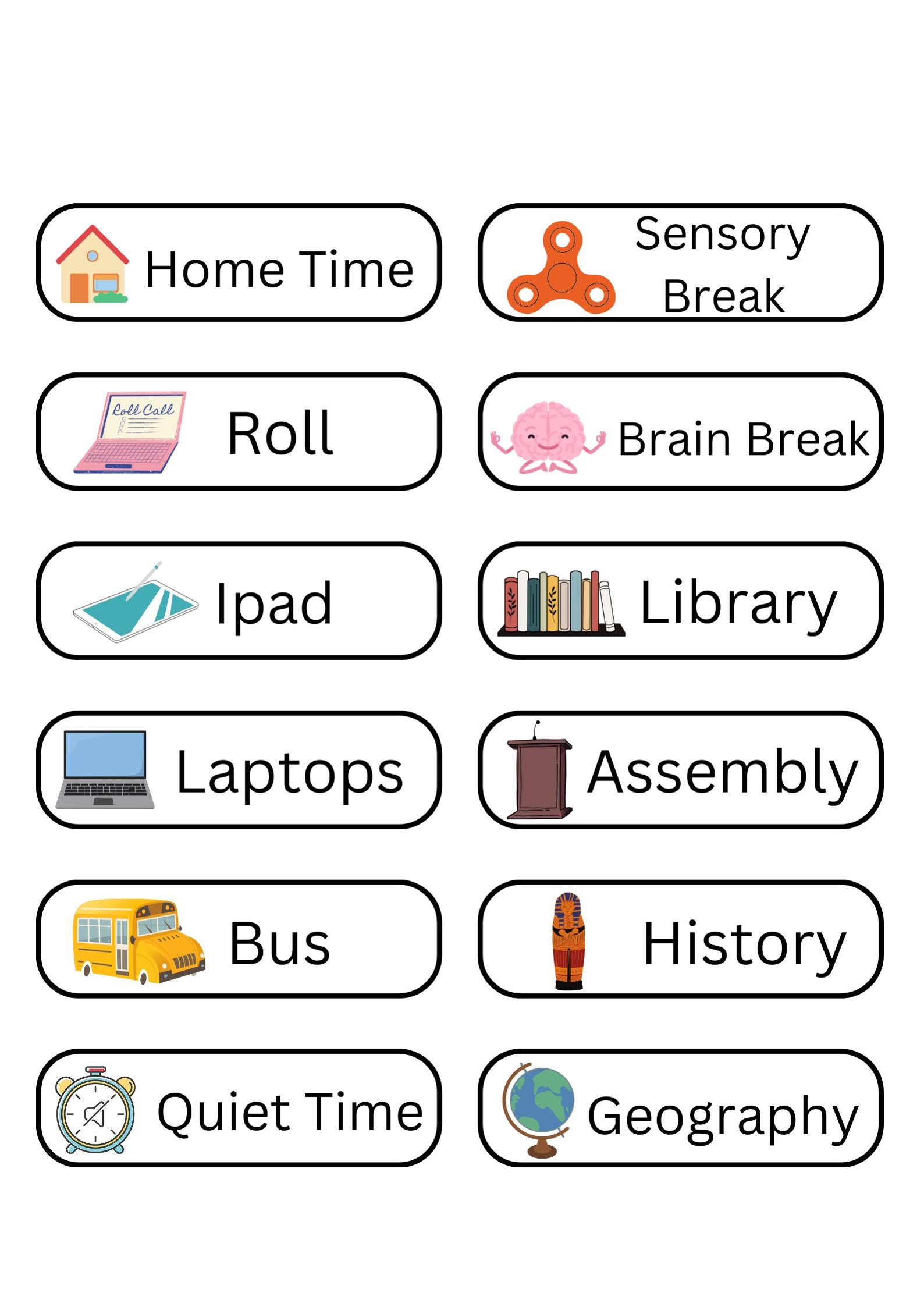 Printable School Schedule Visuals: Communication Cards (PDF) - Etsy