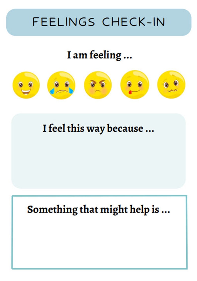 Feelings Check-in/ Emotional Regulation/ Childrens Feelings - Etsy