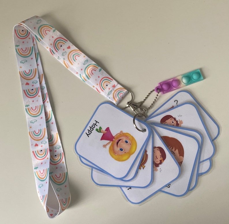 Emotions and Feelings Communication Cards on Lanyard With Sensory ...