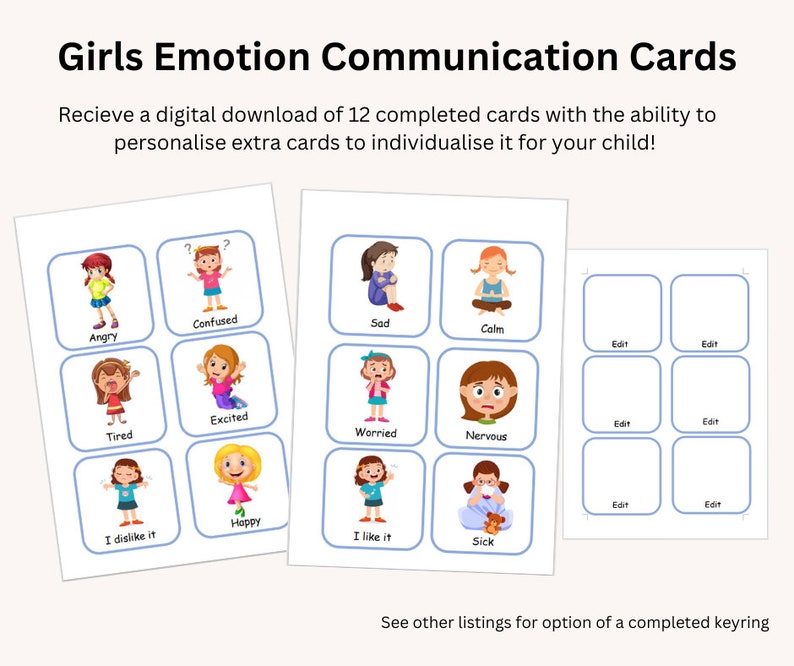 Emotions and Feelings Communication Cards Digital Download and ...