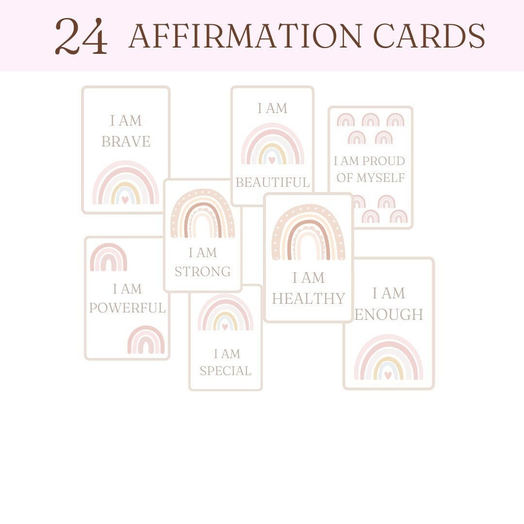Printable Kids Positive Affirmation Mindfulness Cards - Etsy