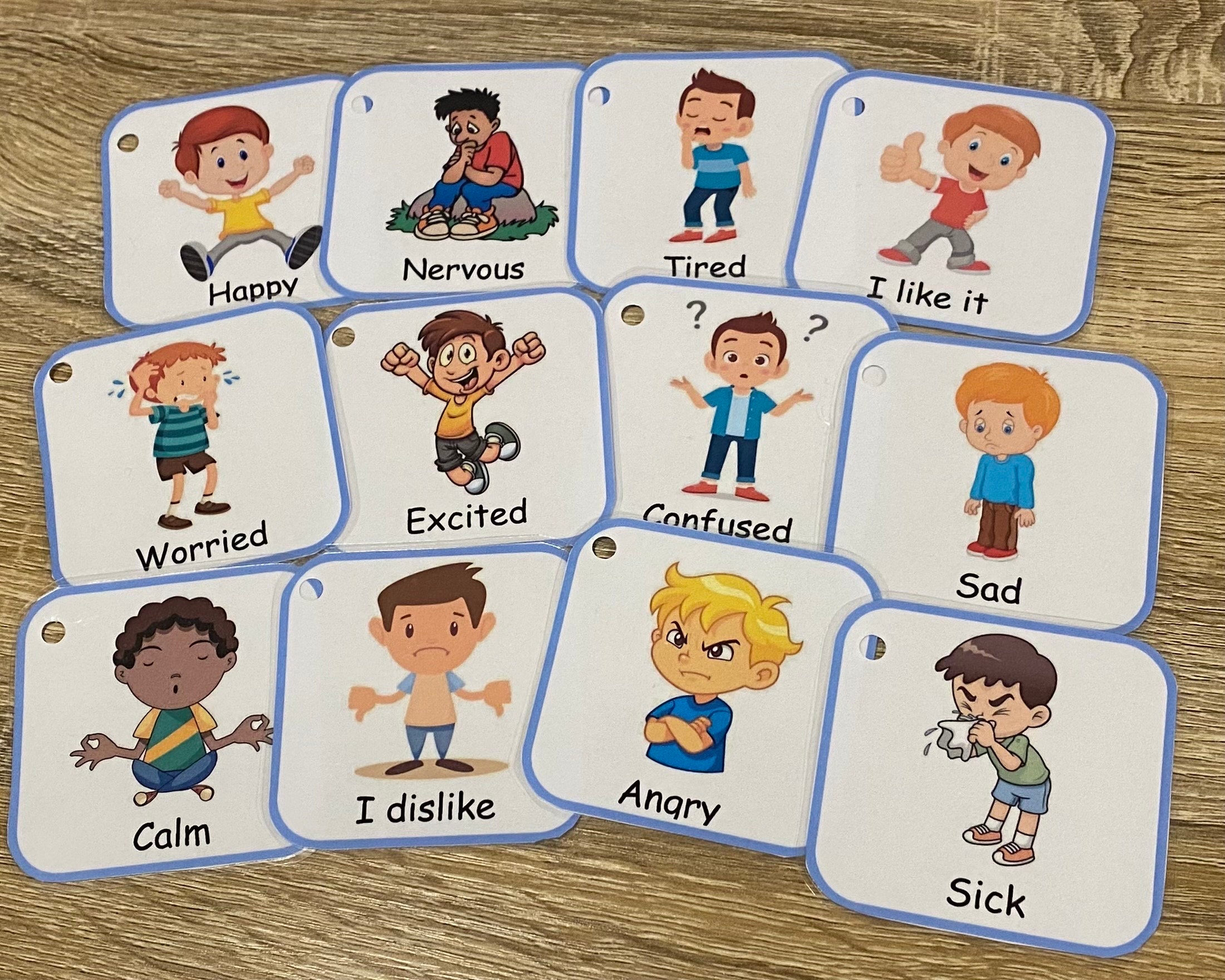 Emotions and Feelings Communication Cards Keyring - Etsy