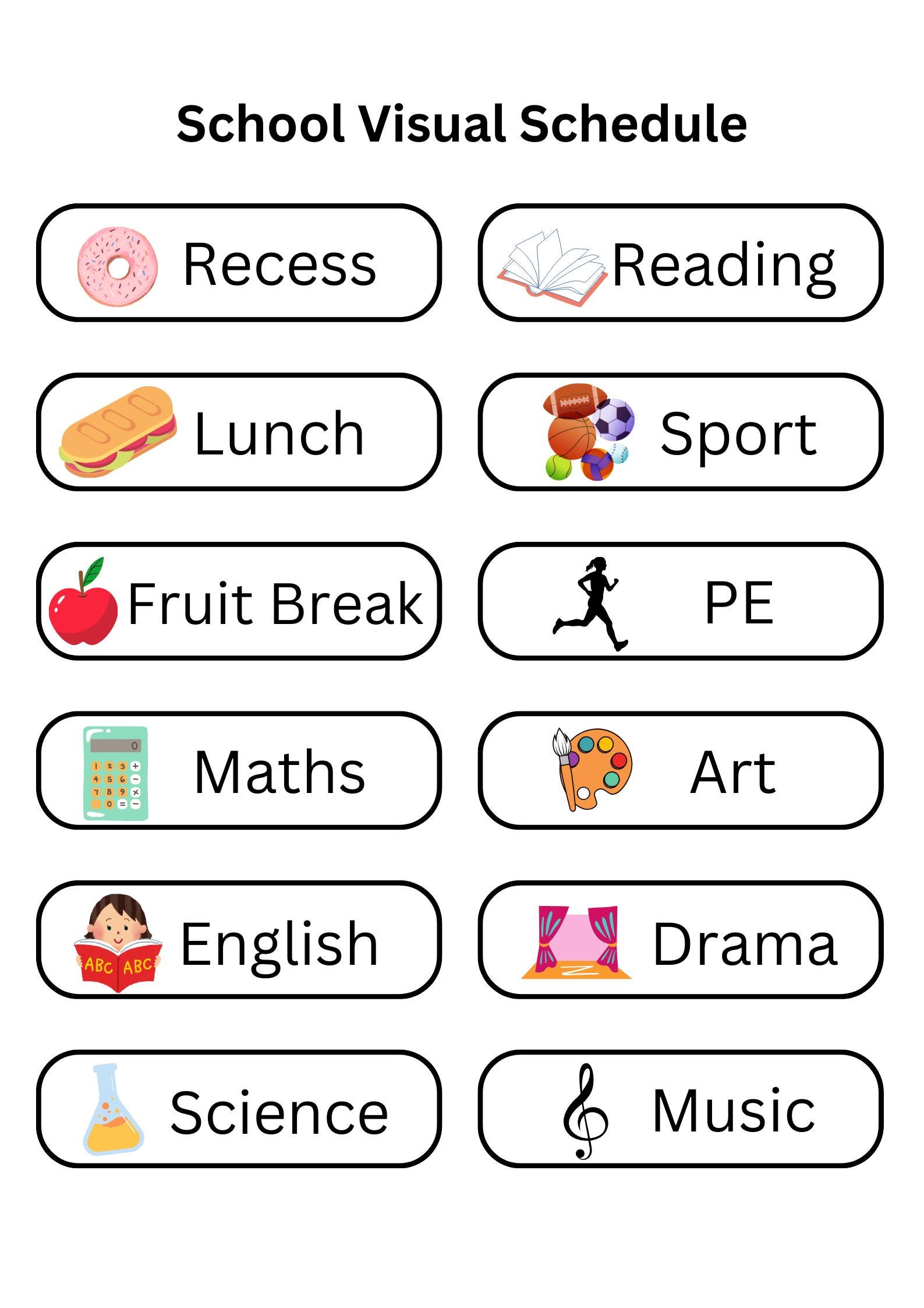 Printable School Schedule Visuals: Communication Cards (PDF) - Etsy