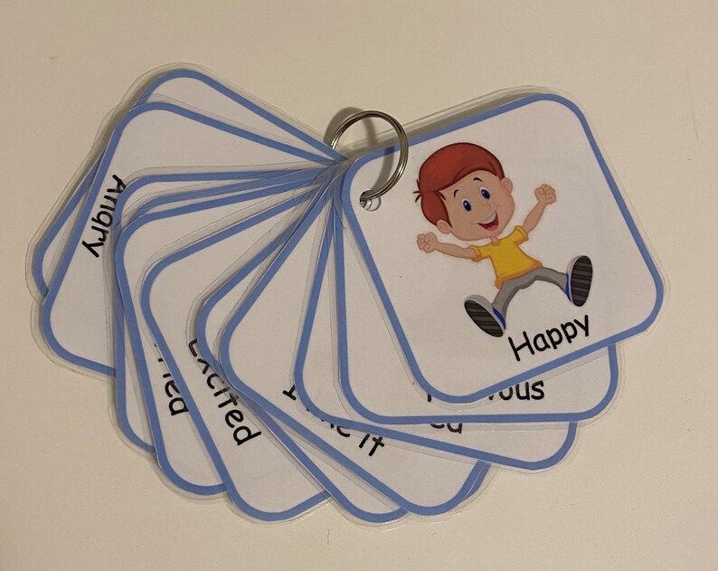 Emotions and Feelings Communication Cards Keyring - Etsy