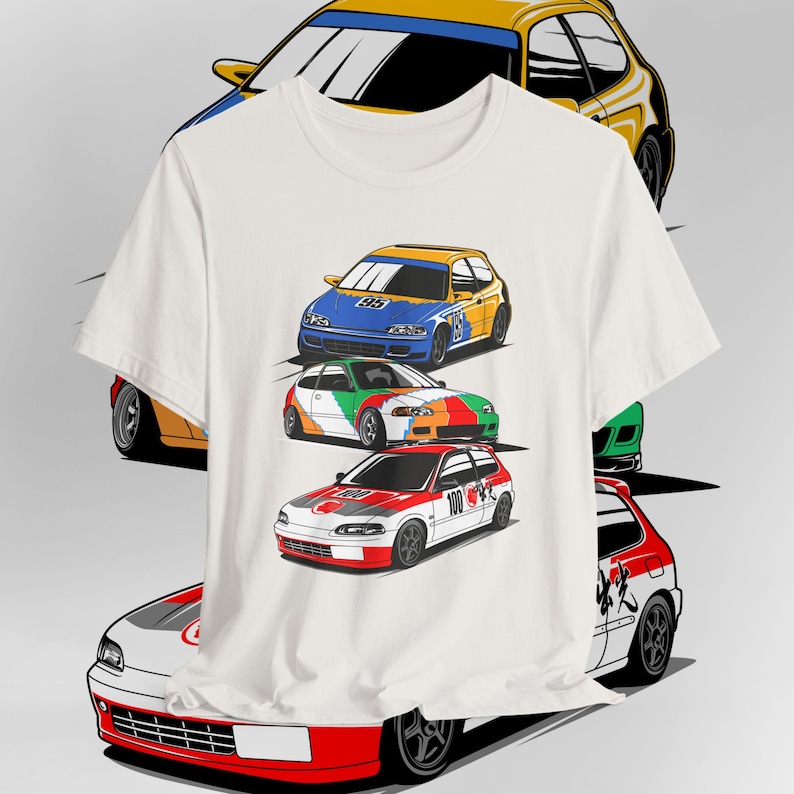 90s Vintage Honda Civic Racing Car Shirts Unisex Jersey Short Sleeve ...