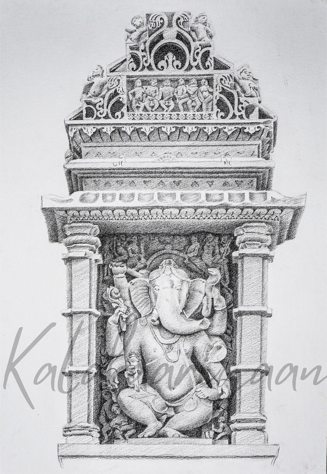 Sketch Art, Lord Ganesha, Pencil Sketch, Ganesha Sketch for Meditation ...