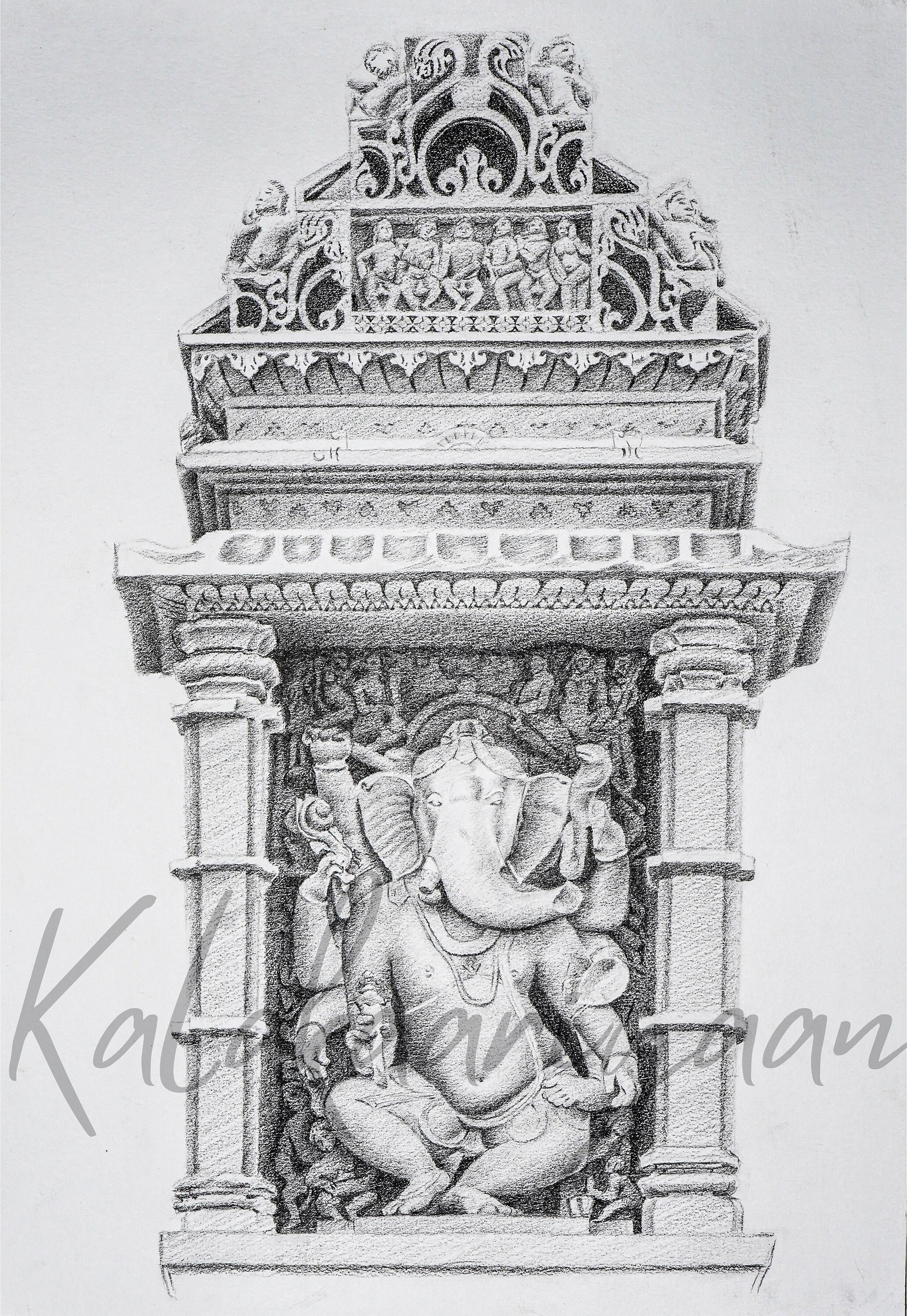 Sketch Art, Lord Ganesha, Pencil Sketch, Ganesha Sketch for Meditation ...