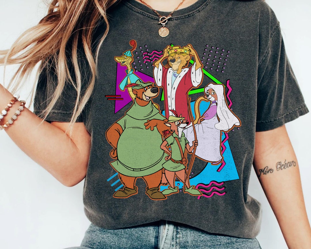 Retro 90s Style Robin Hood Group Shot Shirt, Cute Allan a Dale Little ...